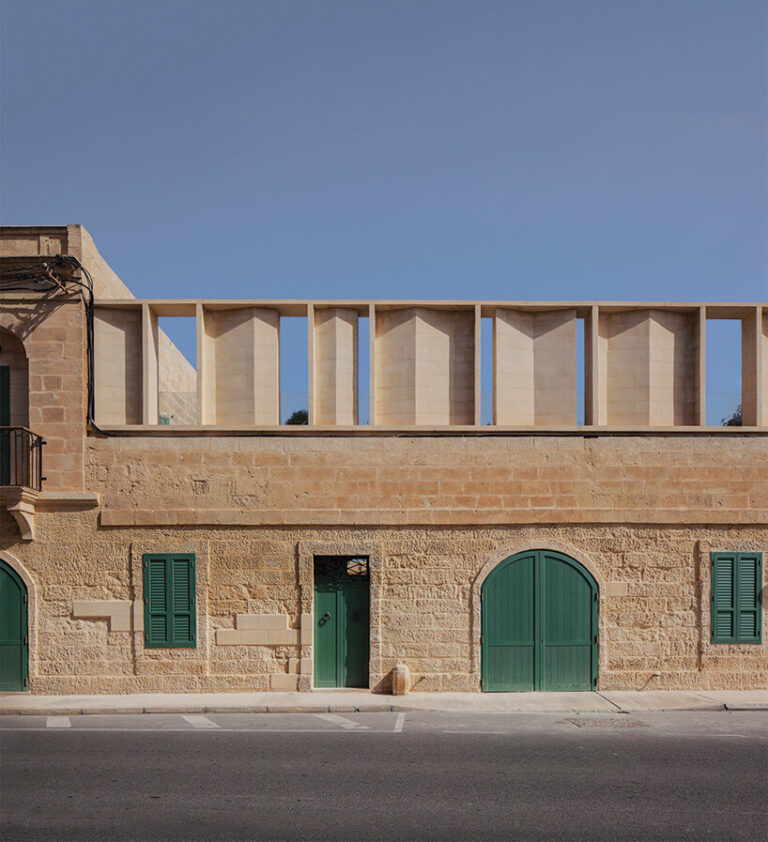 stone screen shields 18th-century palazzino in malta by AP valletta