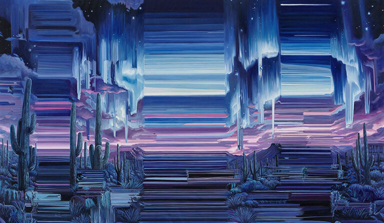 glitching oil paintings by alexis mata show at 'the hole' in tribeca