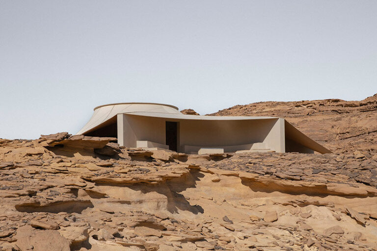 clover studio mimics bedouin tents, scattering hegra viewpoints across ...