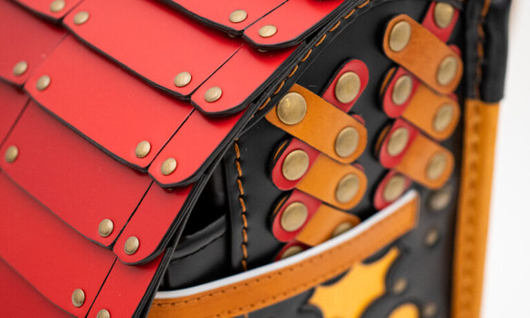 randoseru backpack recreates samurai armor with recycled scraps