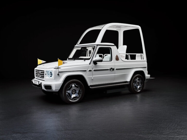 mercedes-benz transforms G-class into fully electric popemobile