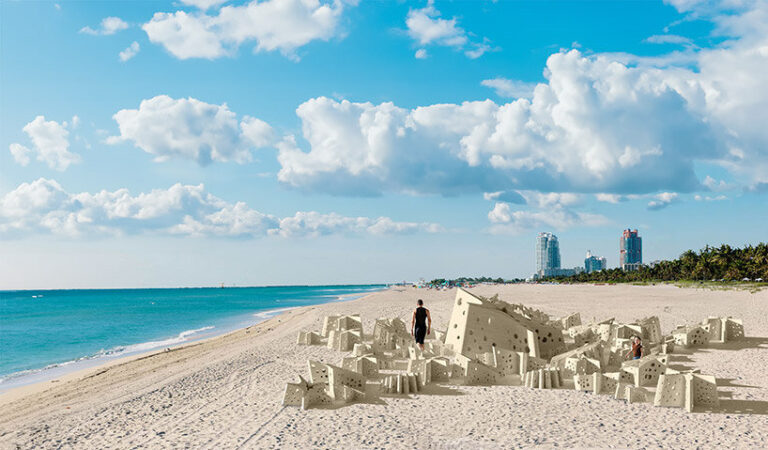 3D-printed concrete 'miami reef star' prototype now on display