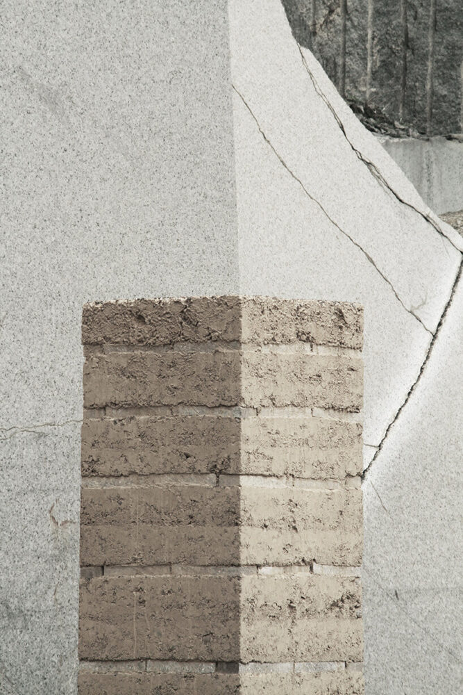 nature sculpts rammed earth installation in norwegian quarry