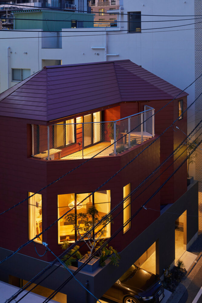 octagonal forms and cuts carve marutau arqui's house in japan