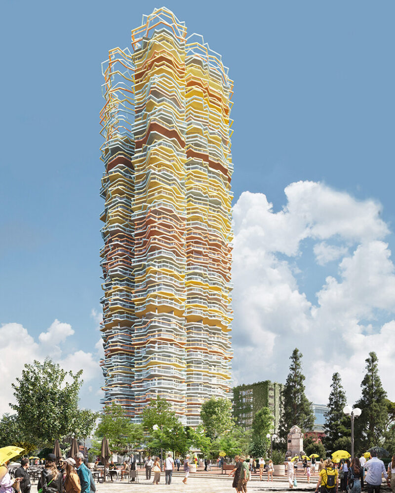 selgascano + FRPO plan kaleidoscopic 'rozafa hotel tower' for albania