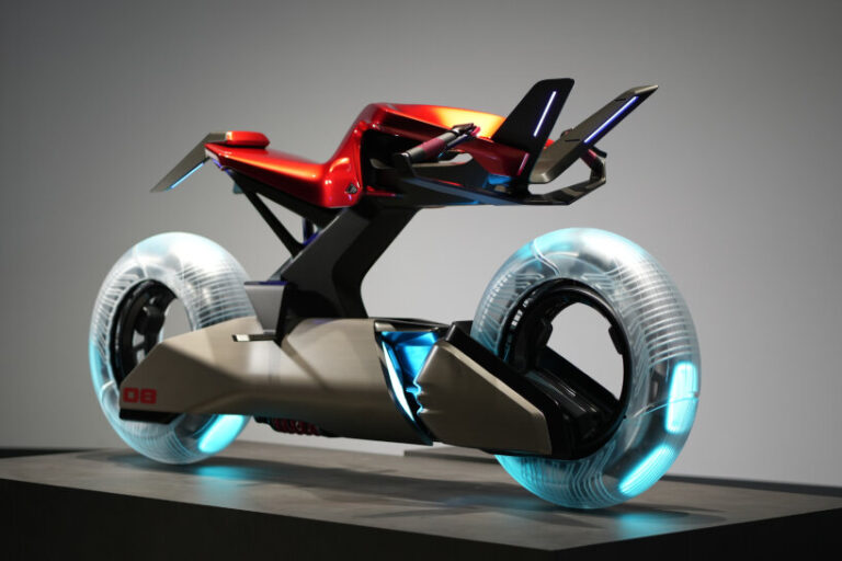 yamaha's concept superbike Y/AI has wheels that glow in the dark