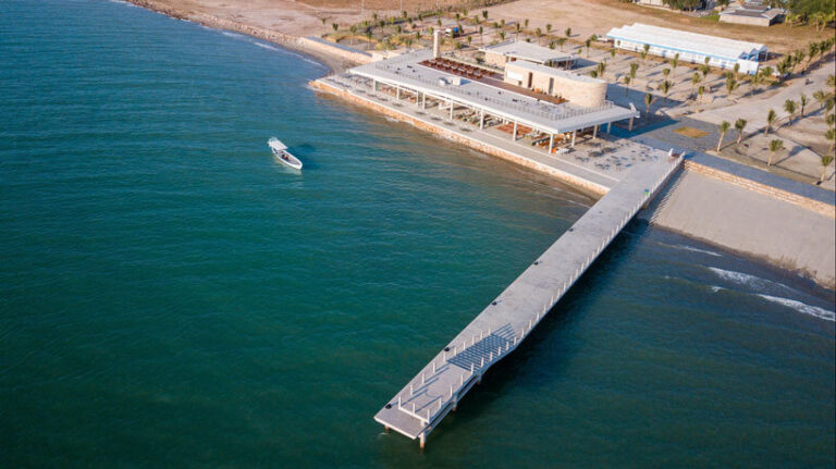 BLOOM blends concrete with pink sandstone for recreational facility