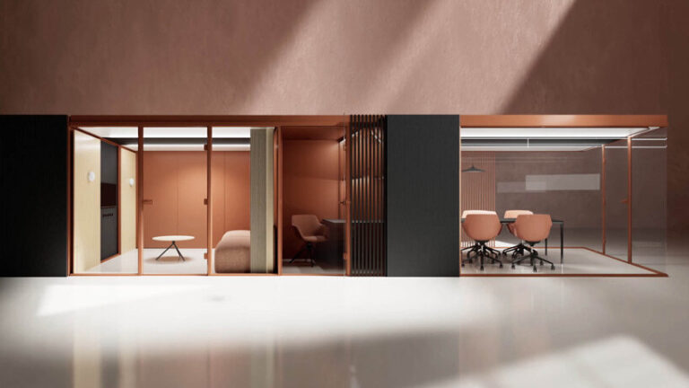 boss design redefines offices with modular & biophilic eden pod