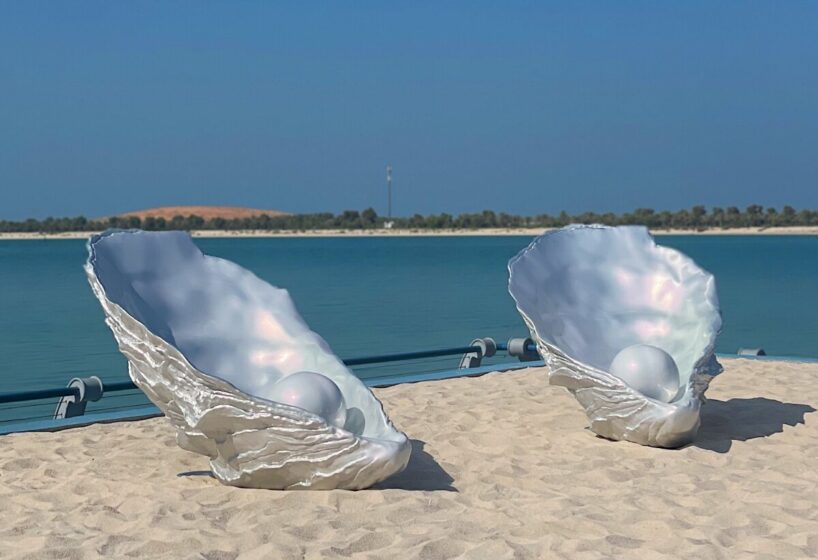 farah al qasimi's oyster sculptures chant along abu dhabi corniche