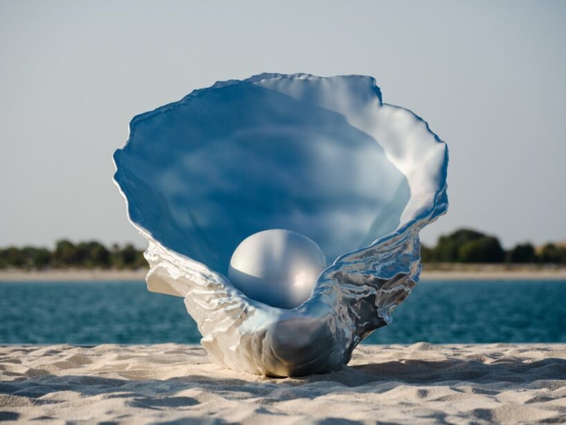 farah al qasimi's oyster sculptures chant along abu dhabi corniche