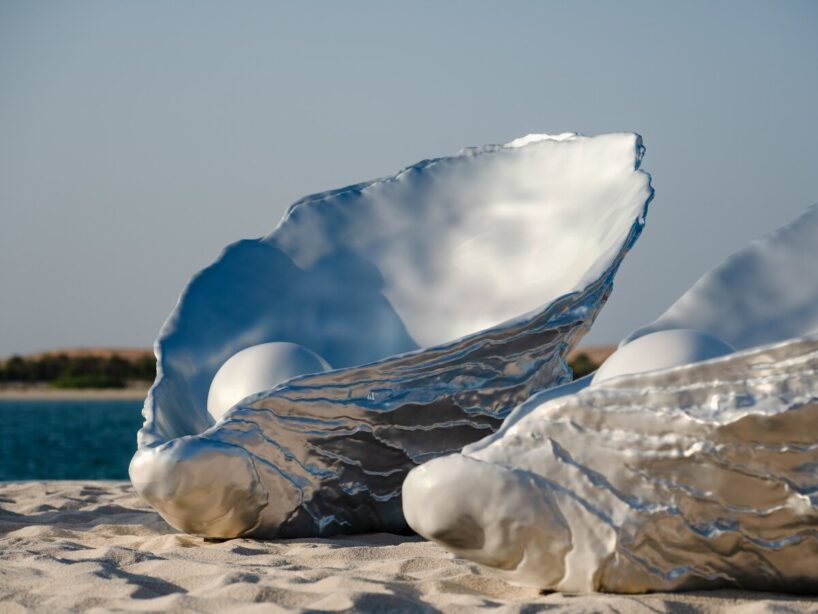 farah al qasimi's oyster sculptures chant along abu dhabi corniche