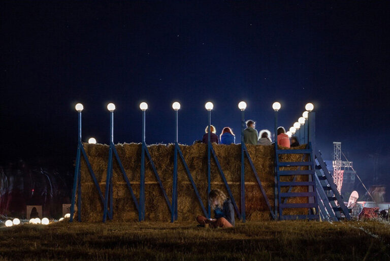 hay bale amphitheater by atelier VRAC emerges as temporary installation ...
