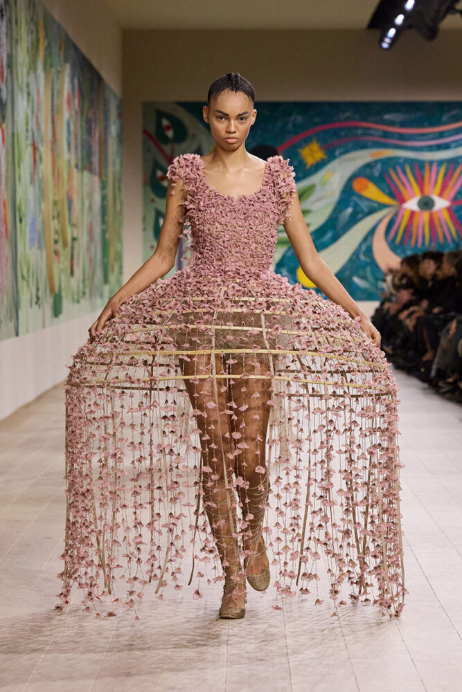 rithika merchant’s embroidered flower installation blossoms around dior SS25 show