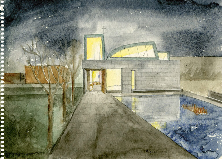 explore steven holl's watercolors & architectural drawings in berlin