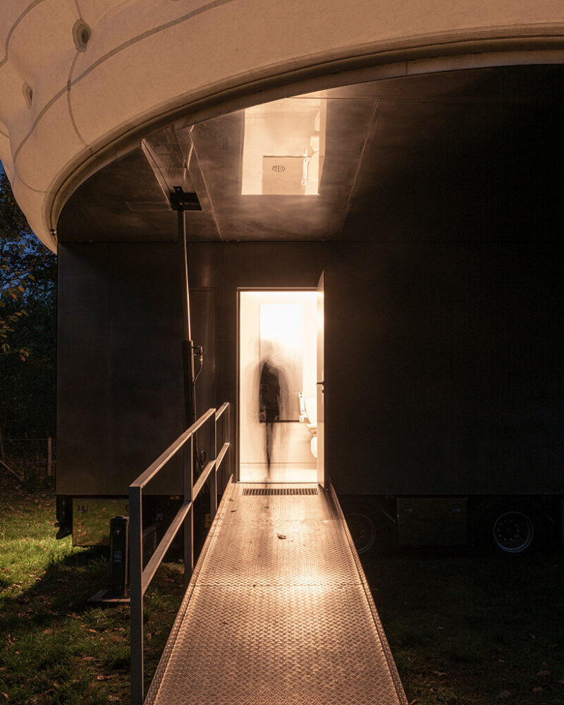 mobile sleeping hut combines stainless steel trailer with double-shell ...