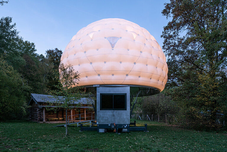 mobile sleeping hut combines stainless steel trailer with double-shell ...