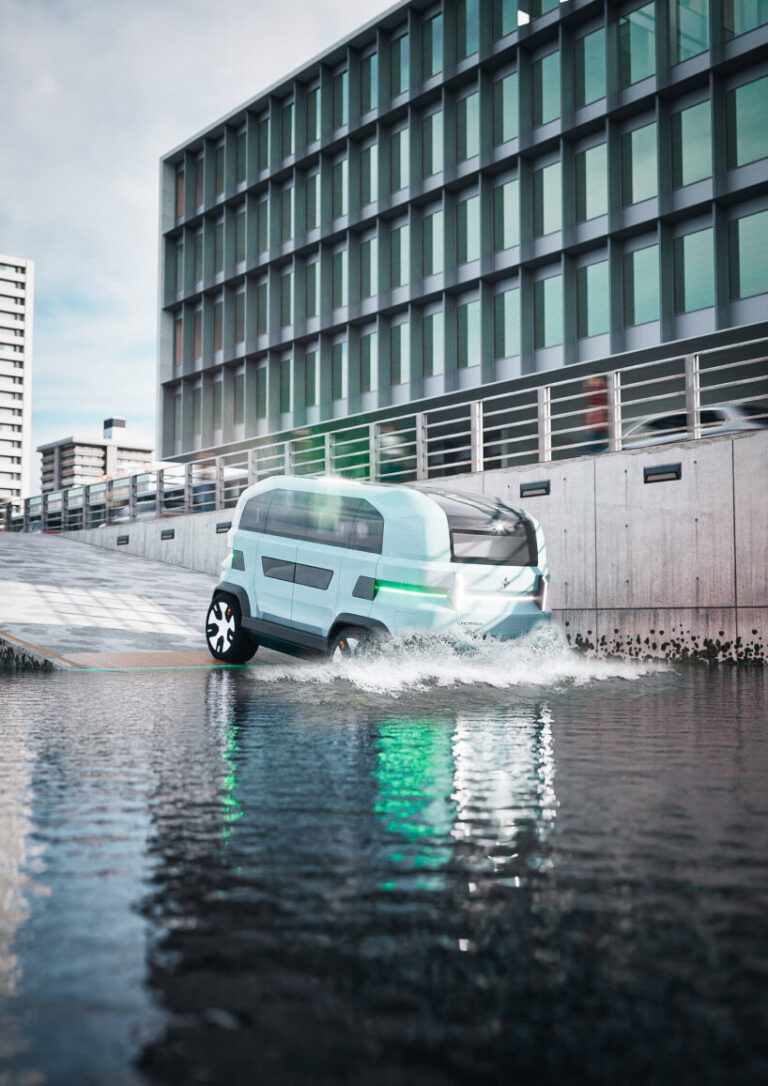 autonomous amphibious vehicle CROSSER can drive in water