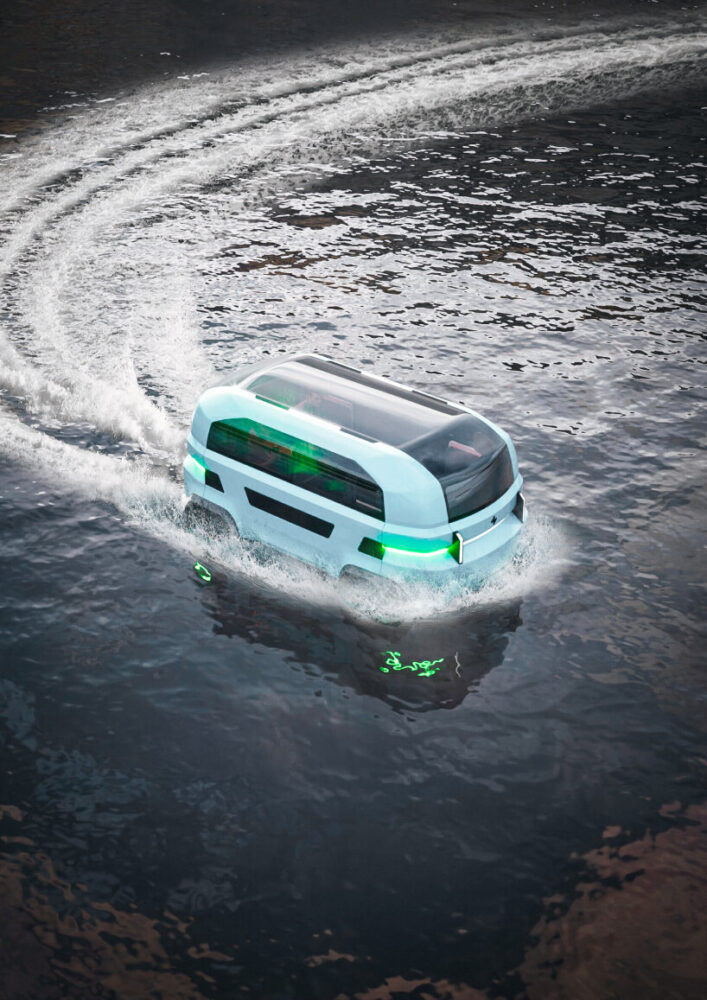 autonomous amphibious vehicle CROSSER can drive in water
