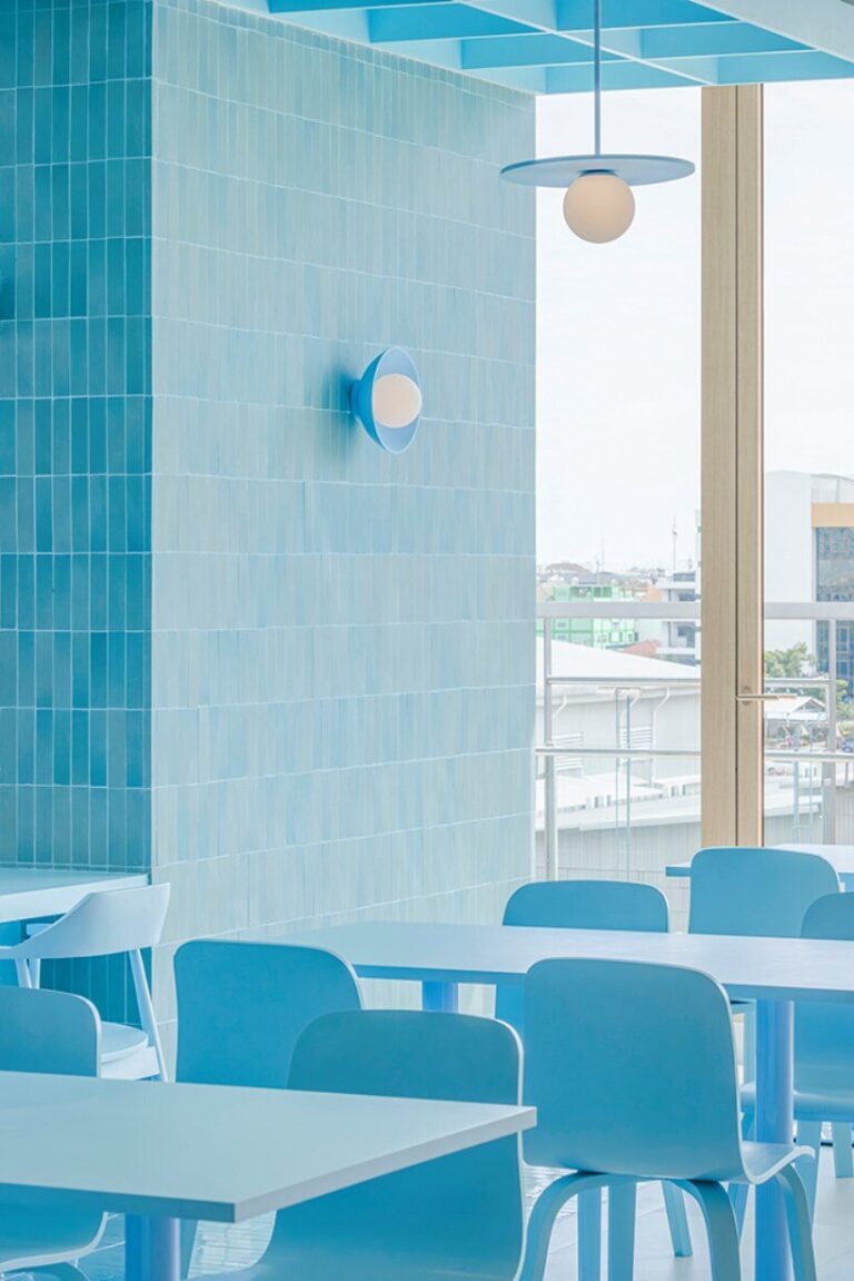 baby blue engulfs onion's refectory school canteen in bangkok