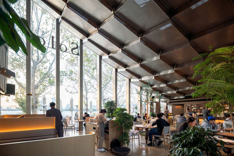 BIG unveils jinji lake pavilion with pixelated glass roof on suzhou's ...