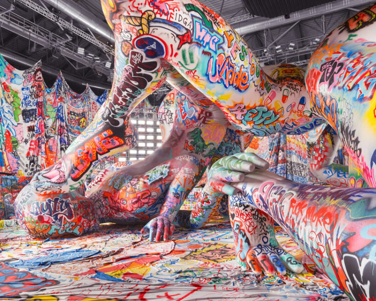 diesel F/W 2025 set takes over inflatable graffiti-covered installation