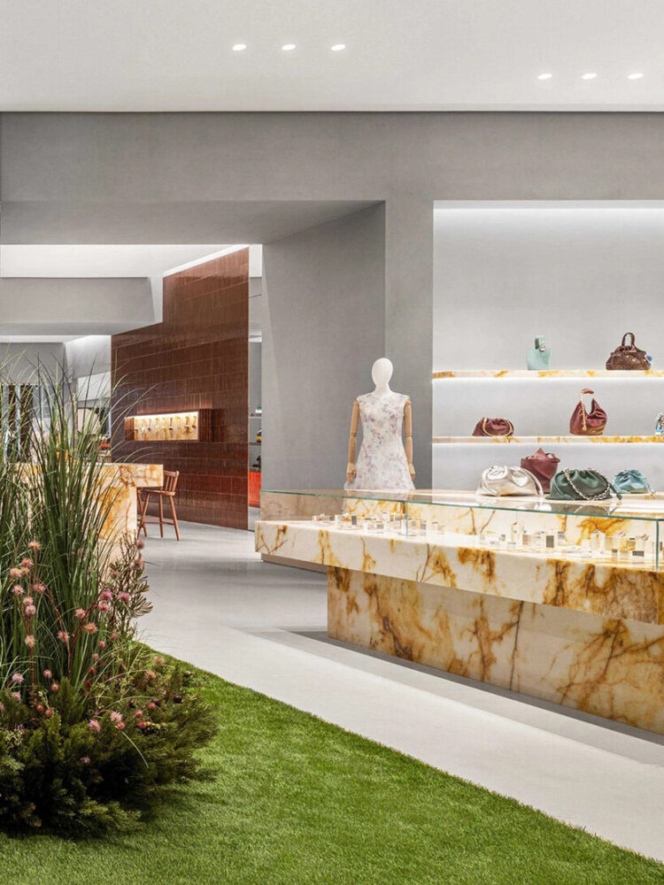 casa LOEWE shanghai opens with facade clad in 35,536 individual golden ...