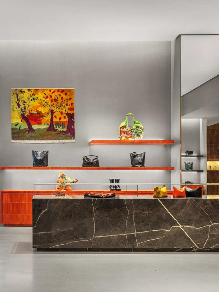 casa LOEWE shanghai opens with facade clad in 35,536 individual golden ...