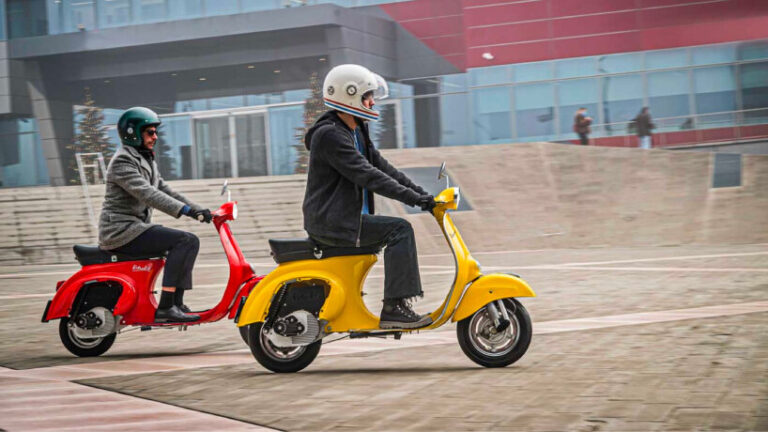 retrokit converts gas-powered vespa into modern electric scooter