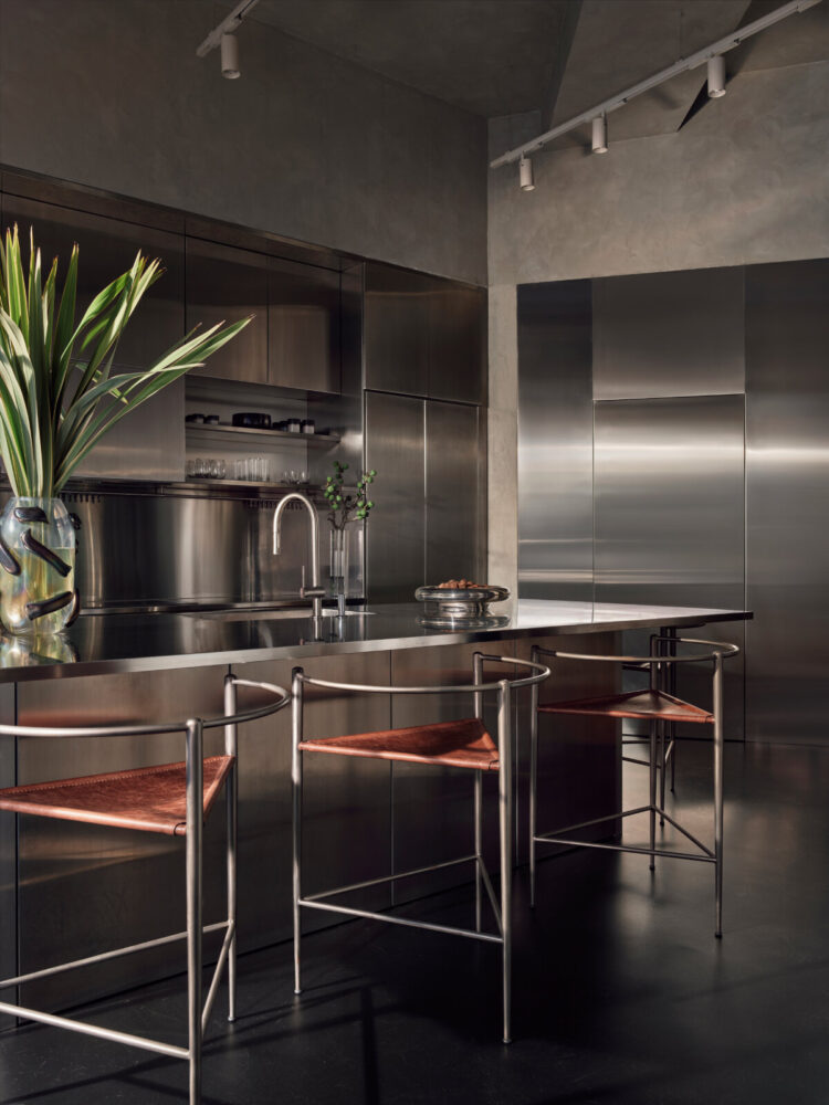 ash wood contrasts industrial steel at SANAYI313's istanbul home