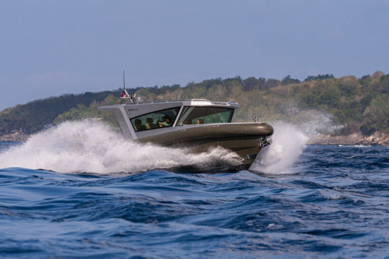 alexis dornier's vedanta speedboat design draws from muscle cars