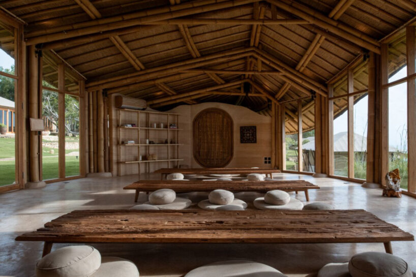 undulating roof like a fish tail tops pablo lunas tea room in indonesia