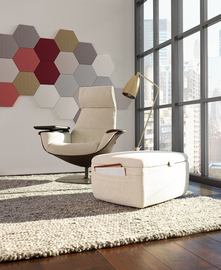 steelcase's future of work with customizable massaud lounge