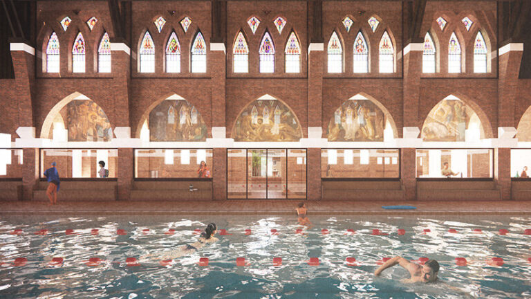 MVRDV plans renovation of dutch church into public swimming pool