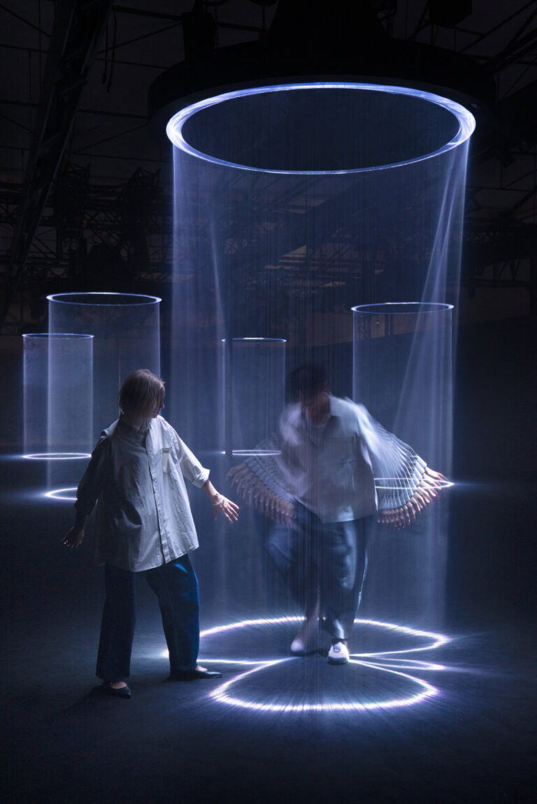 interactive light sculptures by lachlan turczan at google’s exhibition
