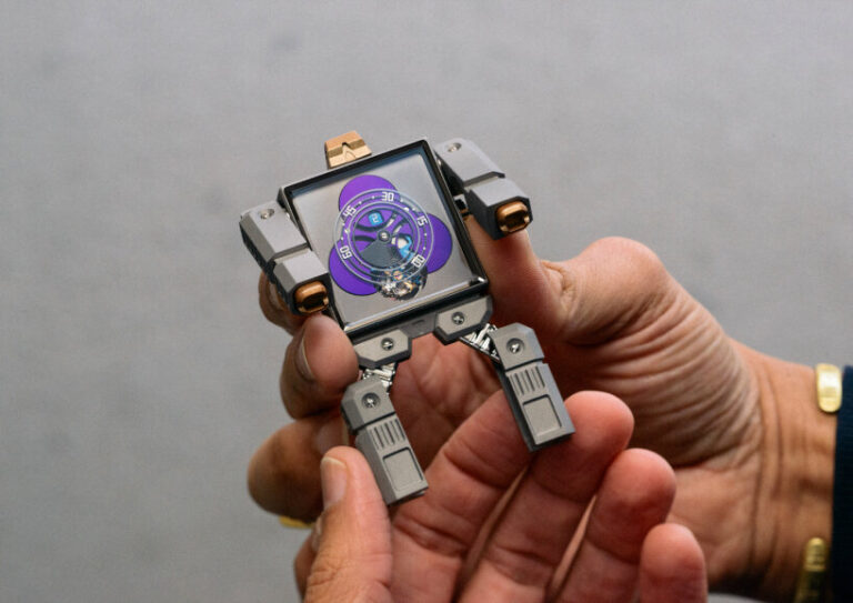 hautlence retrovision ‘85 watch flips into a miniature robot