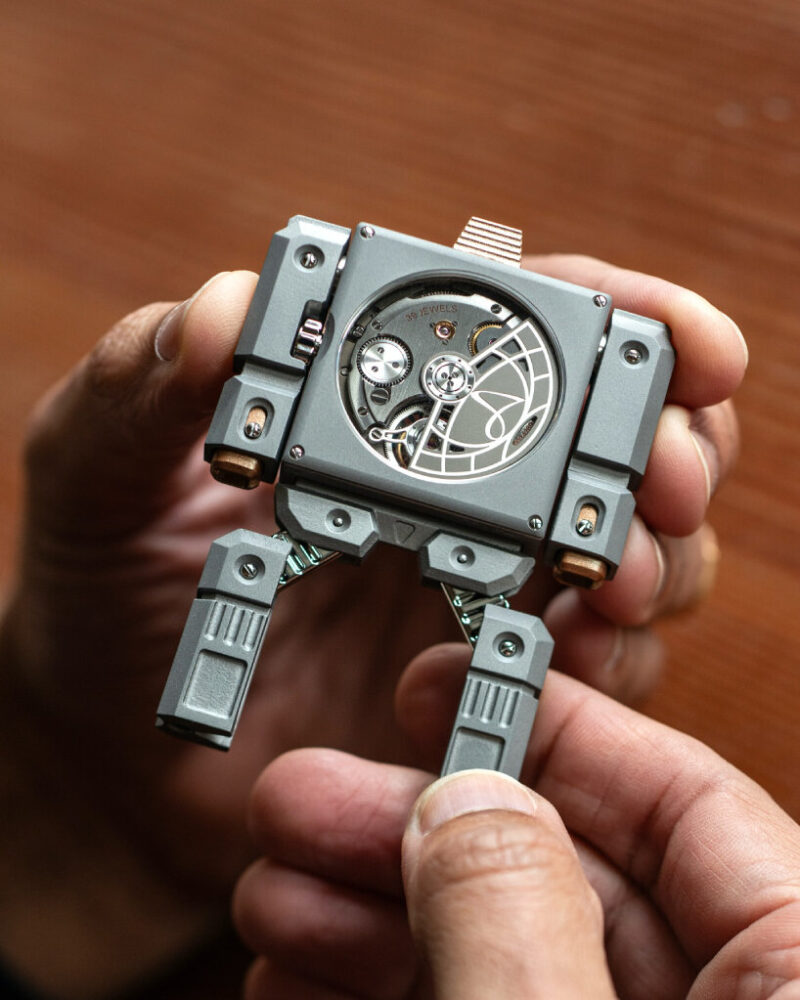hautlence retrovision ‘85 watch flips into a miniature robot