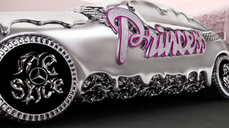 mercedes-benz unveils molten chrome CLA car by ice spice