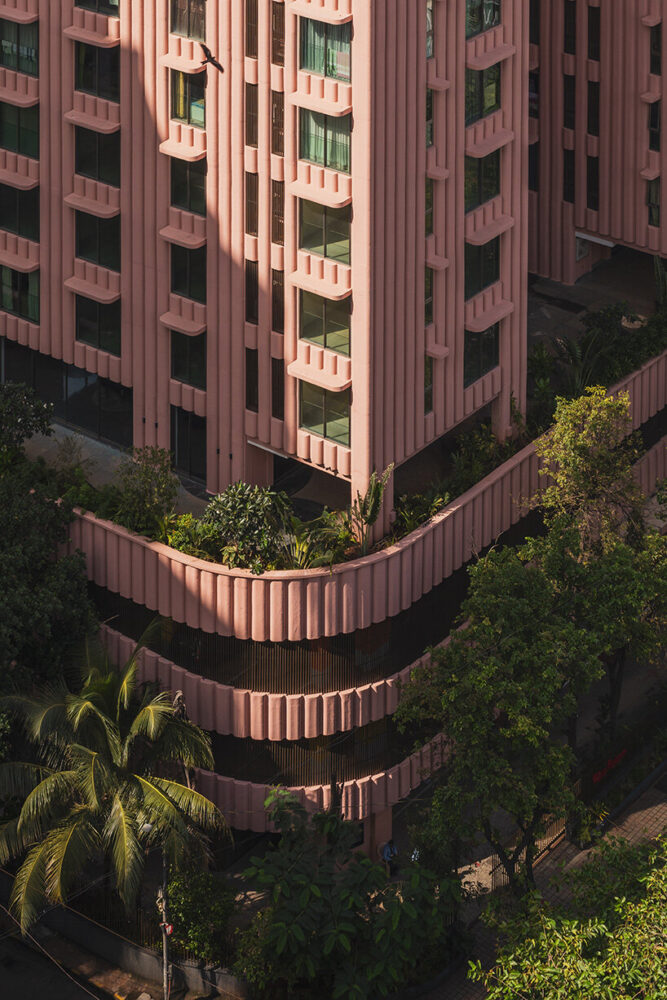 pink tower by satguru builders and NUDES brings sculptural curves to ...