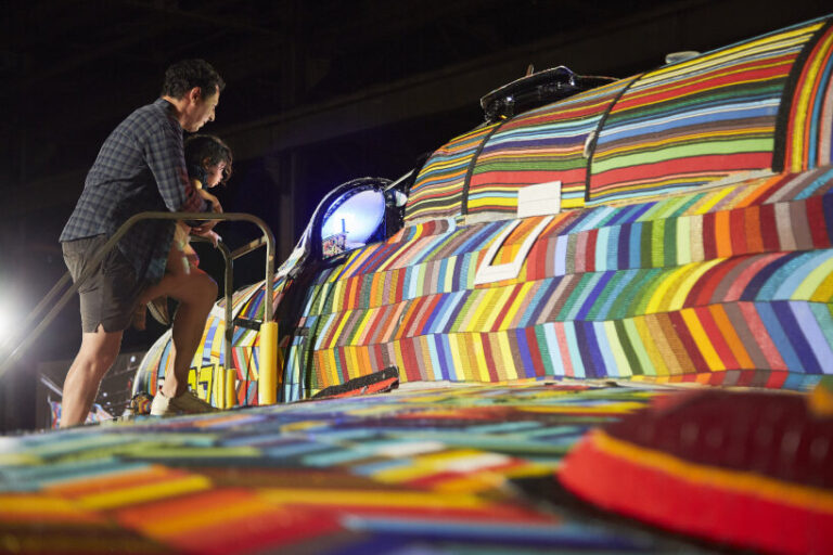 MiG-21 fighter jet radiates with ralph ziman’s colorful glass beads