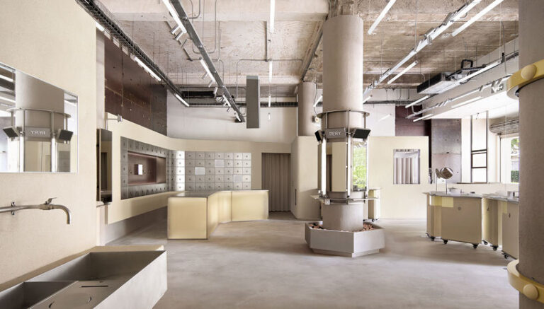 dayuan design's hybrid retail interiors in shanghai feature modular display units