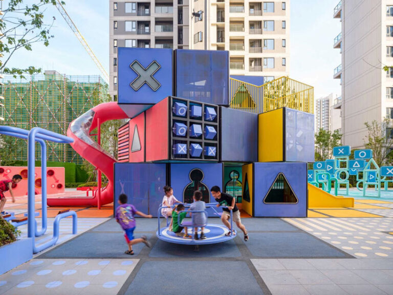 layered geometric rubix square by 100architects blends play ...