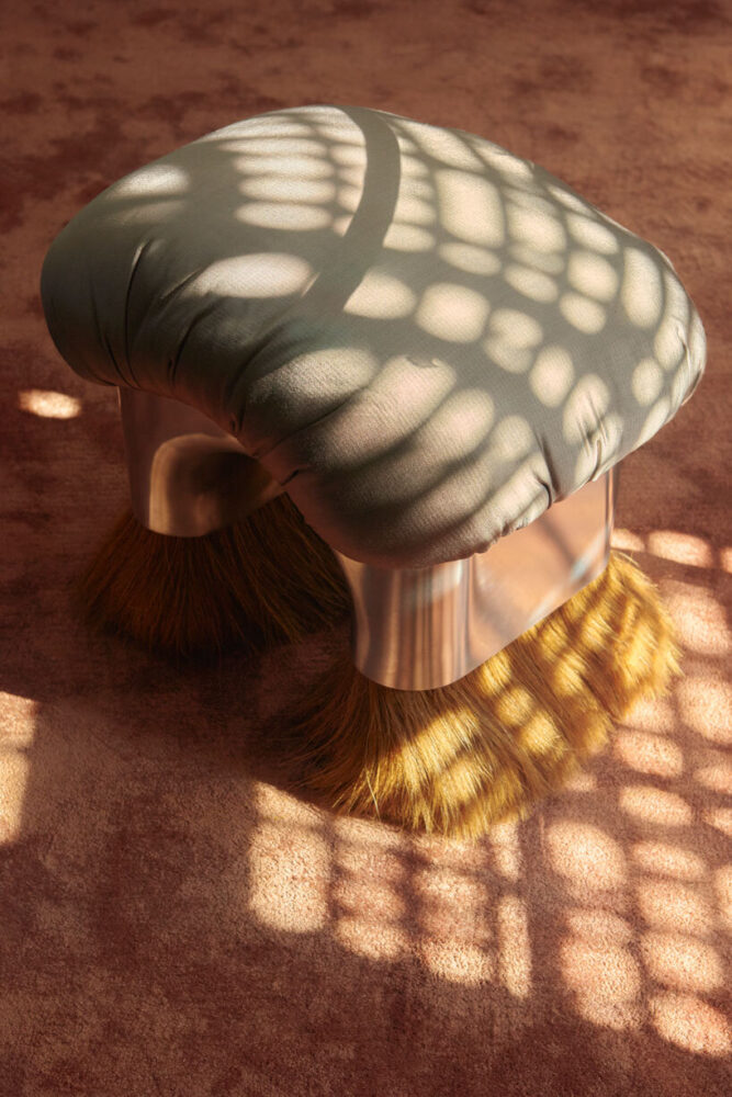 studio lugo pairs horsehair with steel in anachron furniture series