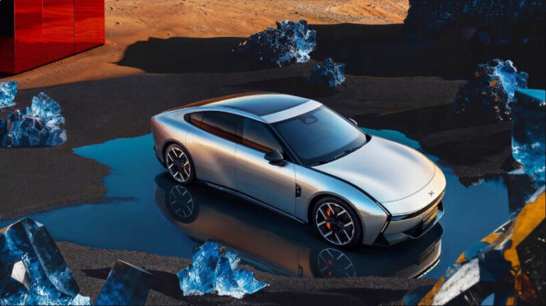 Xpeng P7 electric sedan has sculpted rear and driving mode by AI