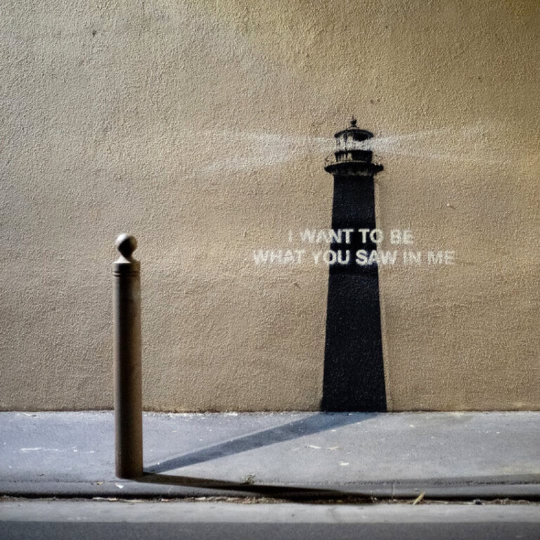 banksy returns with a sentimental lighthouse mural