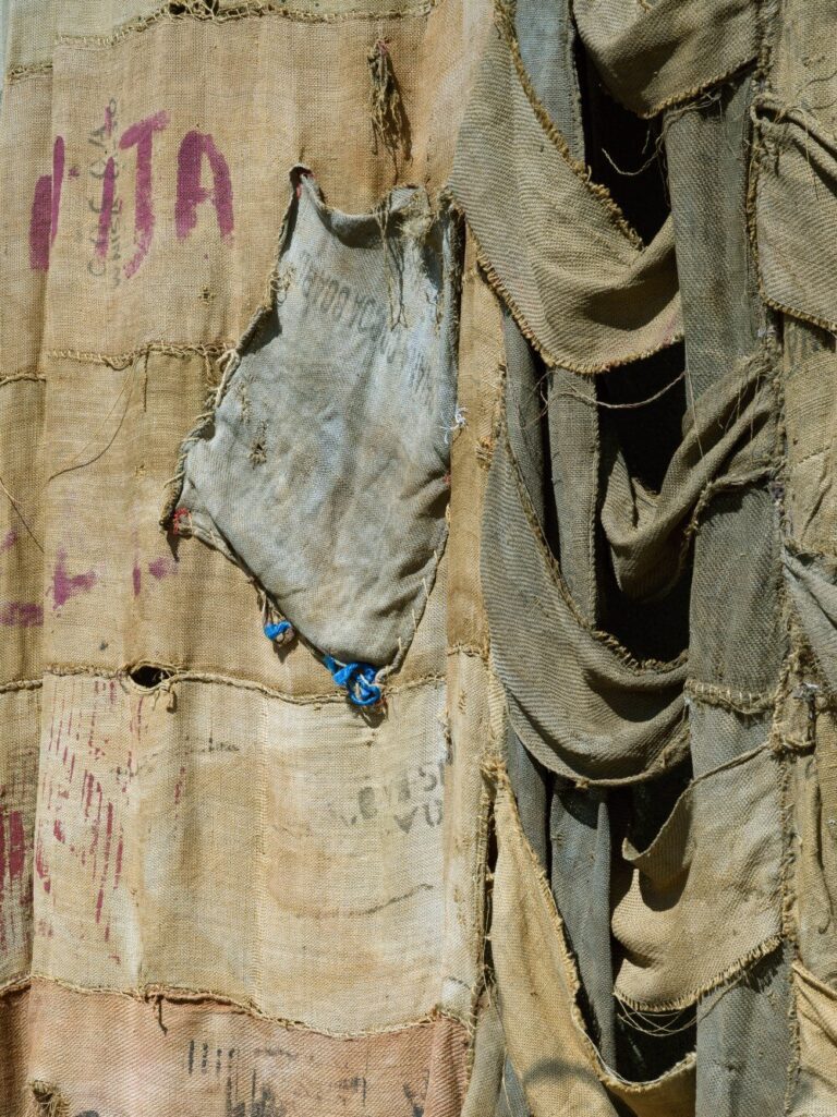 ibrahim mahama wraps kunsthalle bern in jute sack veil