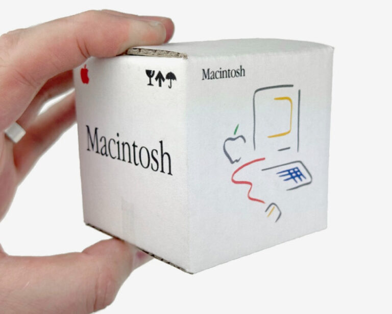 functional miniature apple mac is a replica of the 1984 computer