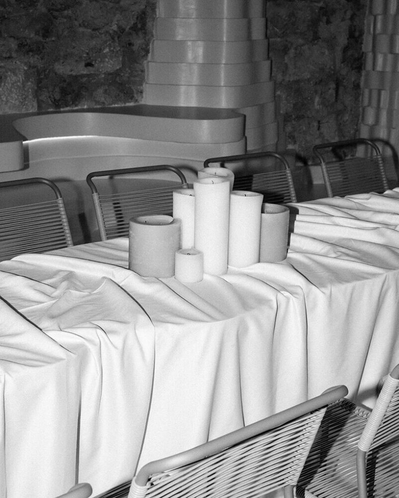 snarkitecture's sculptural burger bar takes form in athens