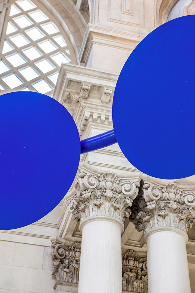 anna & eugeni bach suspends blue ring inside barcelona's MNAC