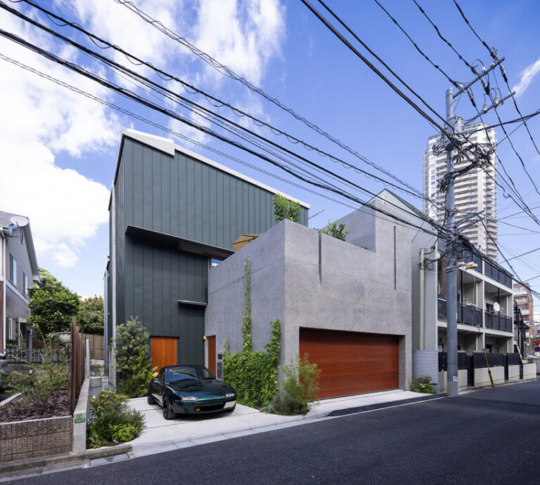 skylights illuminate concrete residence by takeshi hosaka in tokyo