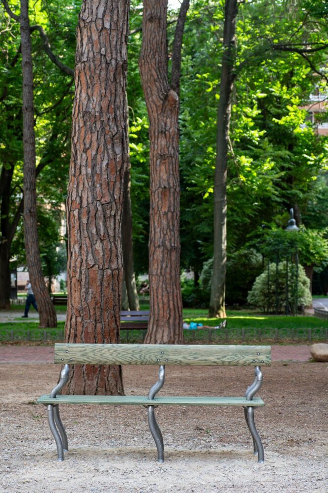 soft baroque's kinetic bench in spain sways and twists